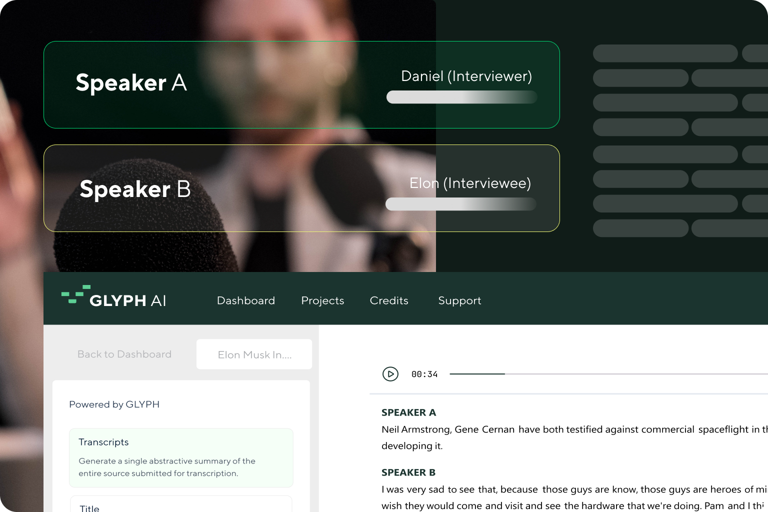 Glyph | AI Transcription Platform For Everyone - Transcribe Audio and Video Instantly